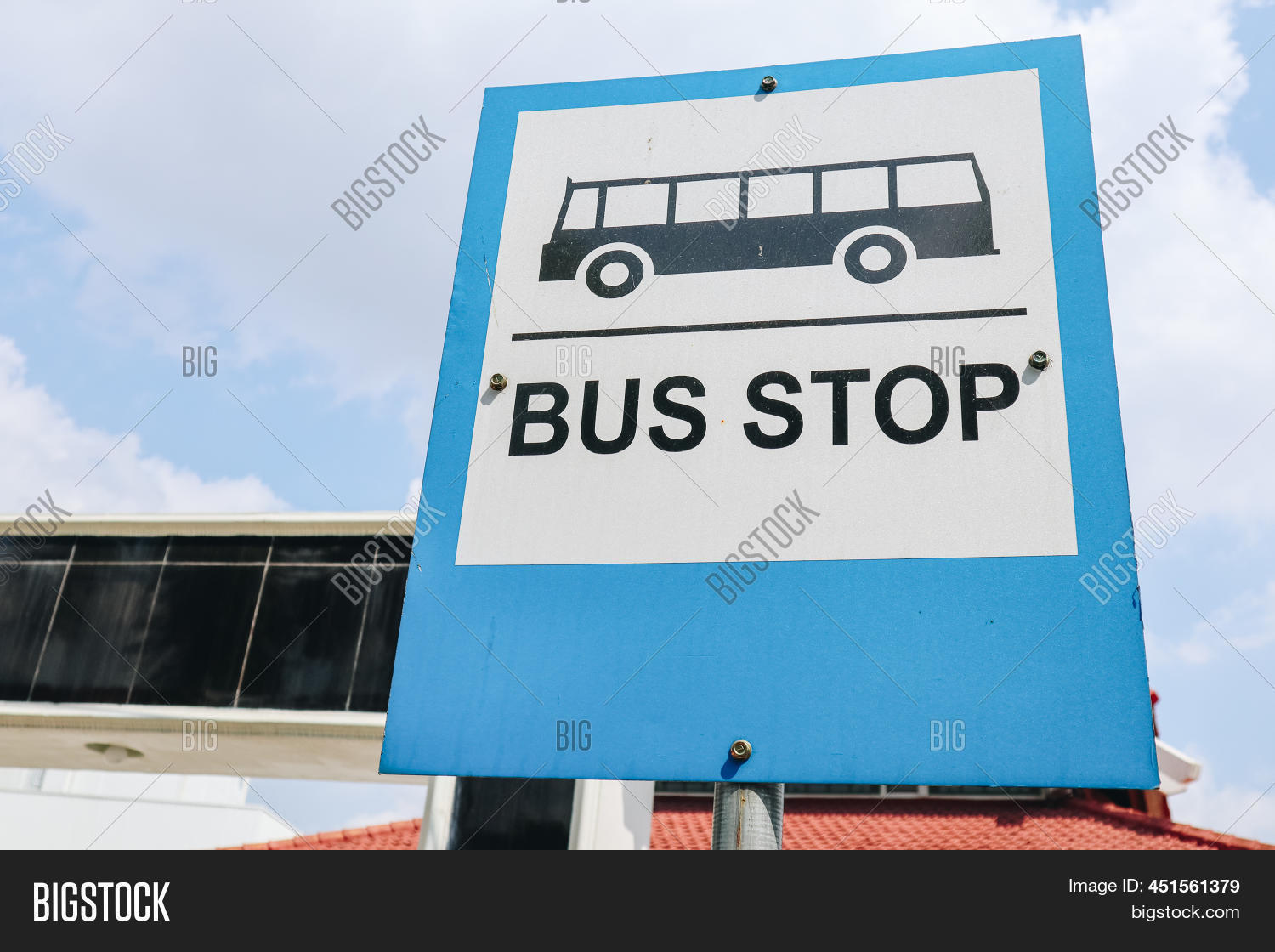 Blue White Bus Stop Image & Photo (Free Trial) | Bigstock