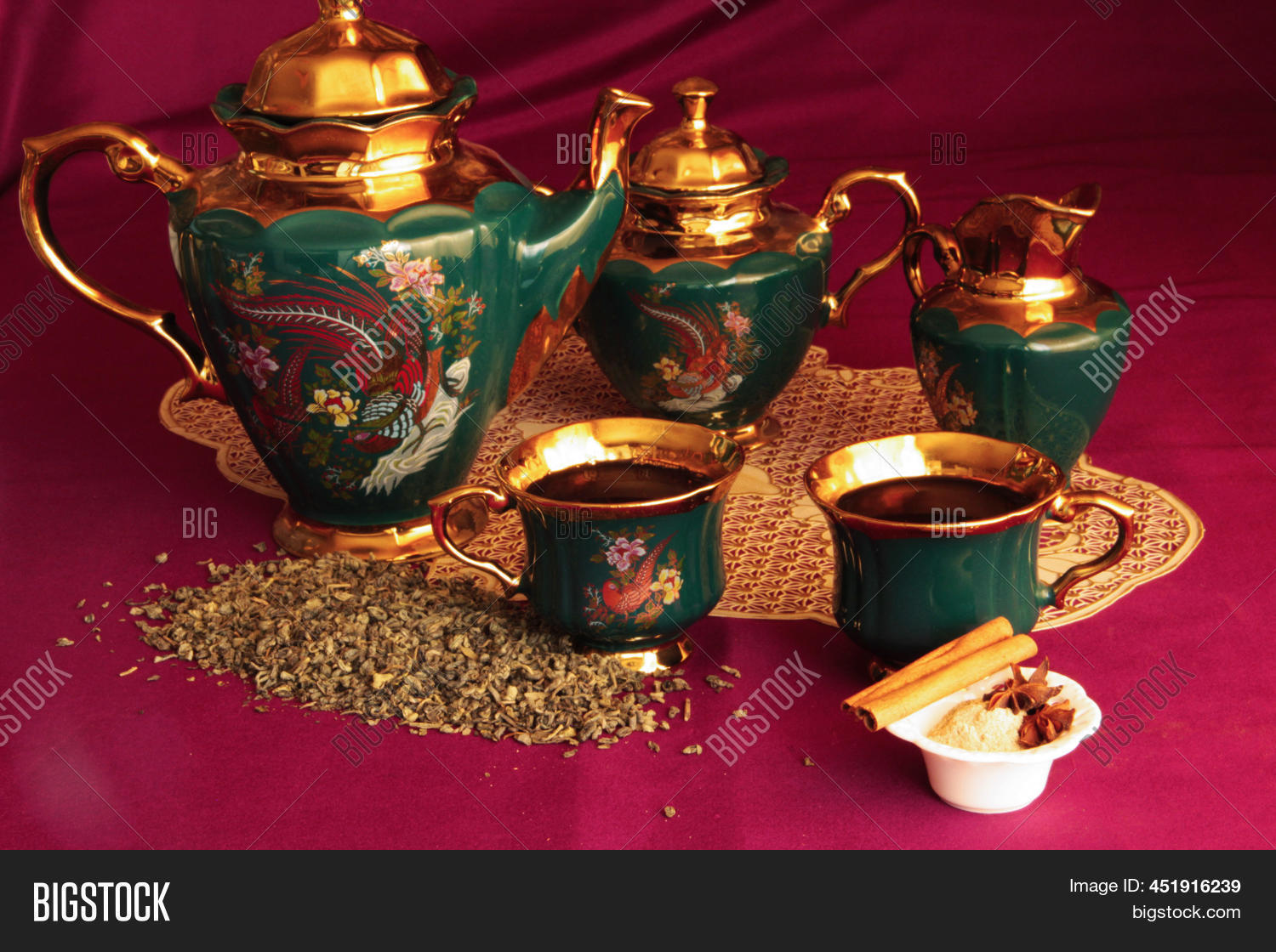 Golden Green Tea-set Image & Photo (Free Trial) | Bigstock
