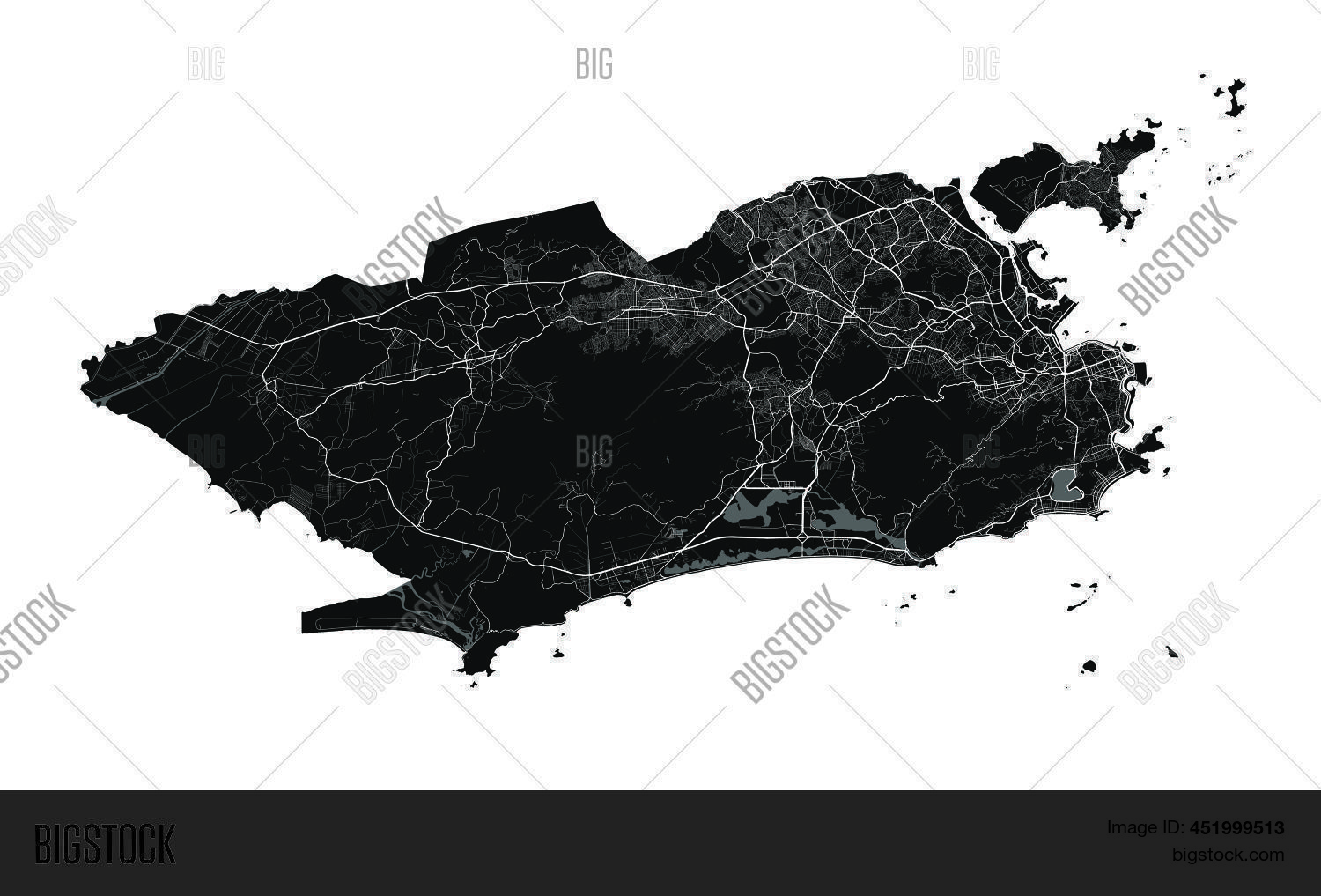 Rio De Janeiro Map. Vector & Photo (Free Trial) | Bigstock