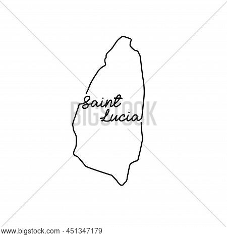 Saint Lucia Outline Vector & Photo (Free Trial) | Bigstock