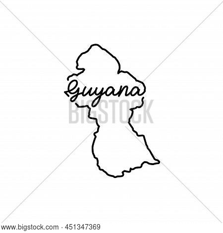 Guyana Outline Map Vector & Photo (Free Trial) | Bigstock