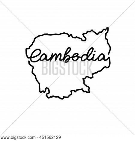 Cambodia Outline Map Vector & Photo (Free Trial) | Bigstock