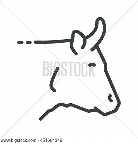 Vector Line Icon Cow Vector & Photo (Free Trial) | Bigstock