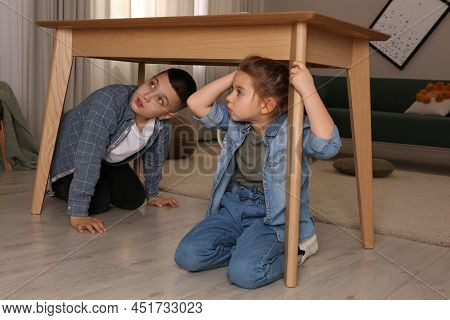 Scared Children Hiding Image & Photo (Free Trial) | Bigstock