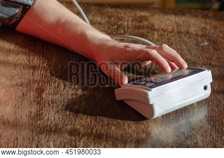 Man's Hand Presses Image & Photo (Free Trial) | Bigstock