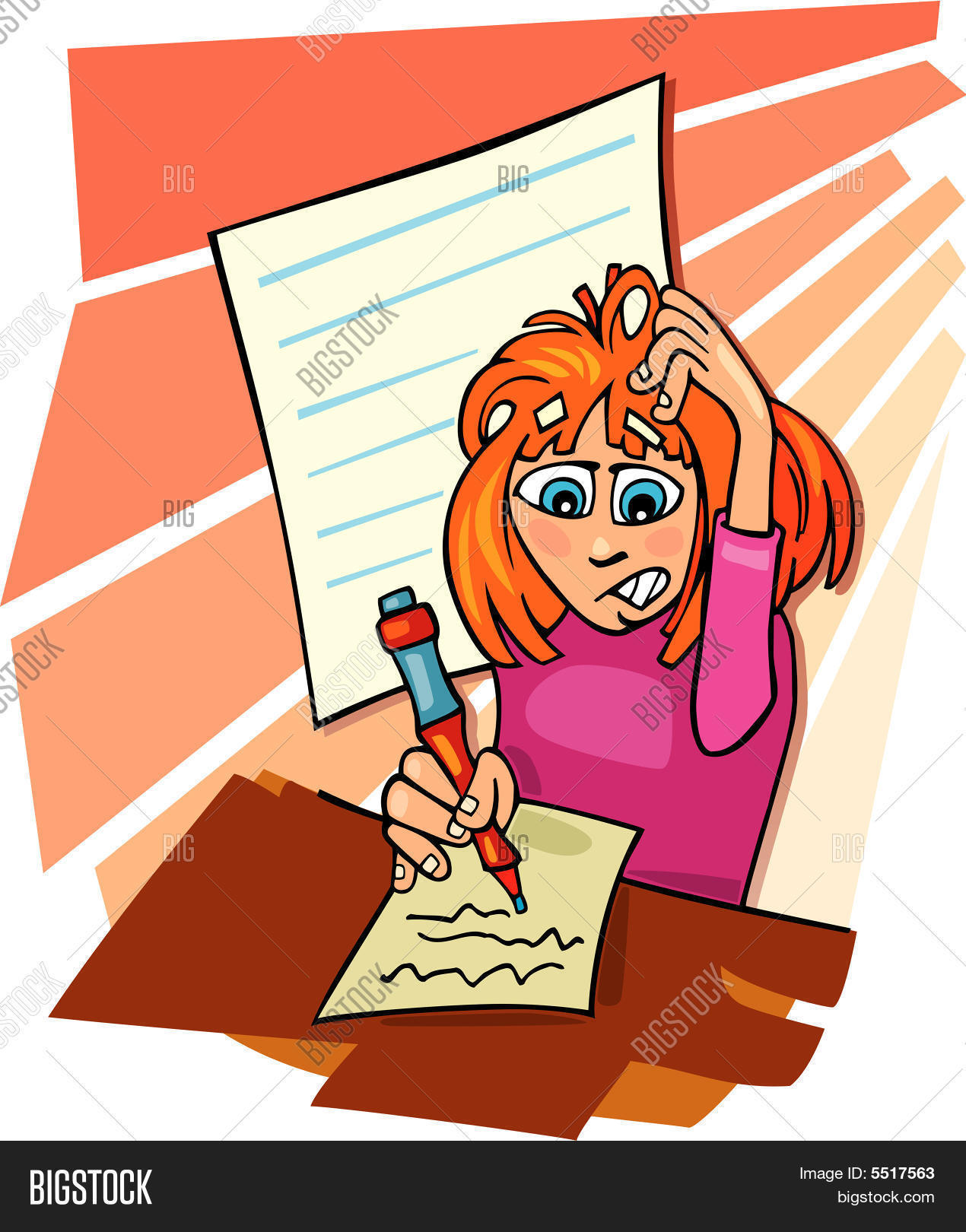 Girl Writting Vector & Photo (Free Trial) | Bigstock