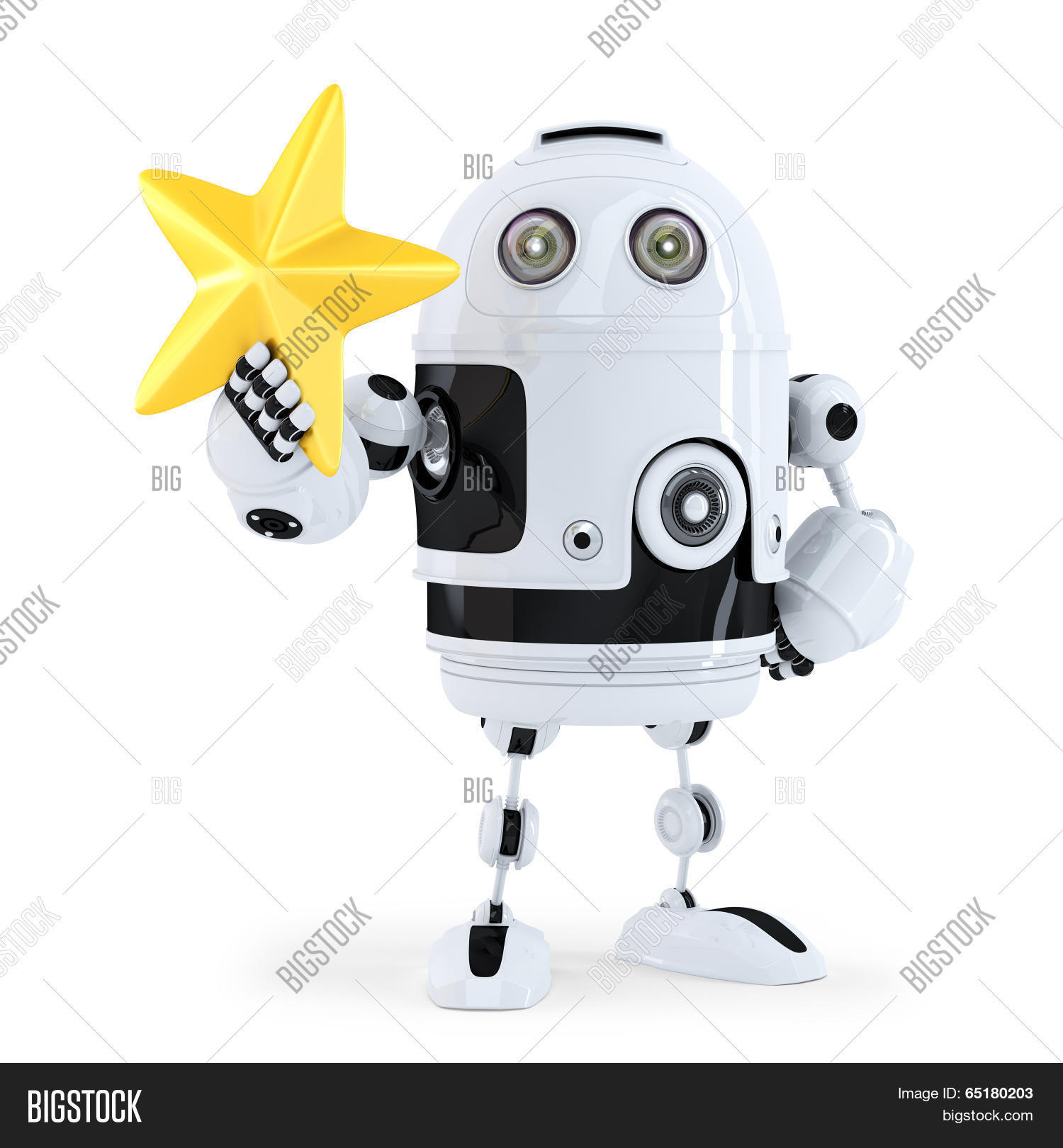 3D Robot Golden Star. Image & Photo (Free Trial) | Bigstock