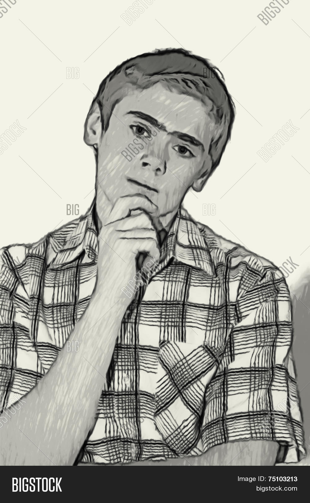 Sketch Teen Boy Body Image & Photo (Free Trial) | Bigstock