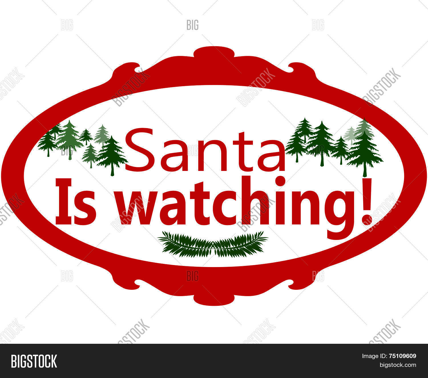 Santa Watching Vector & Photo (Free Trial) | Bigstock