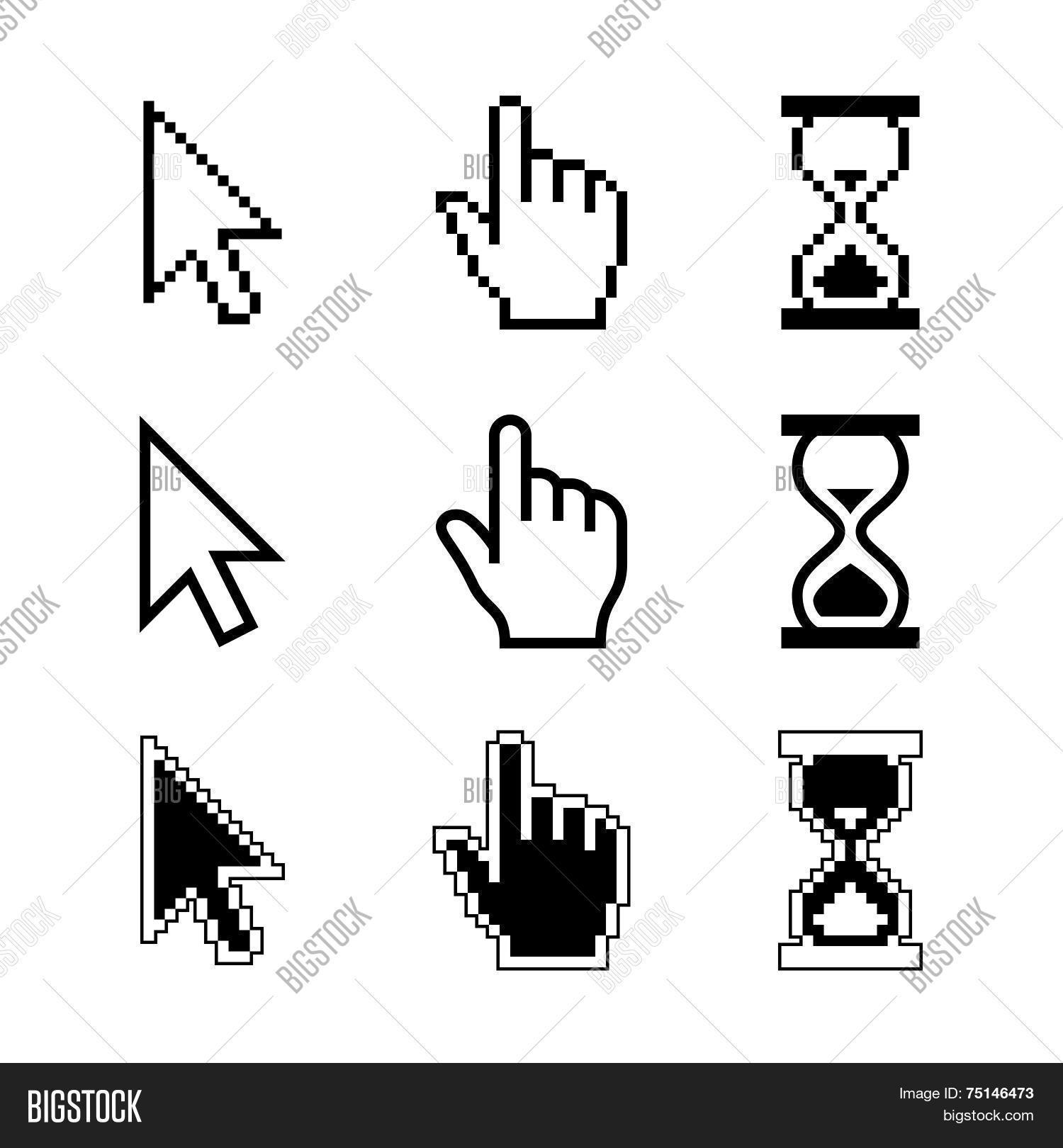 Pixel Cursors Icons Vector & Photo (Free Trial) | Bigstock