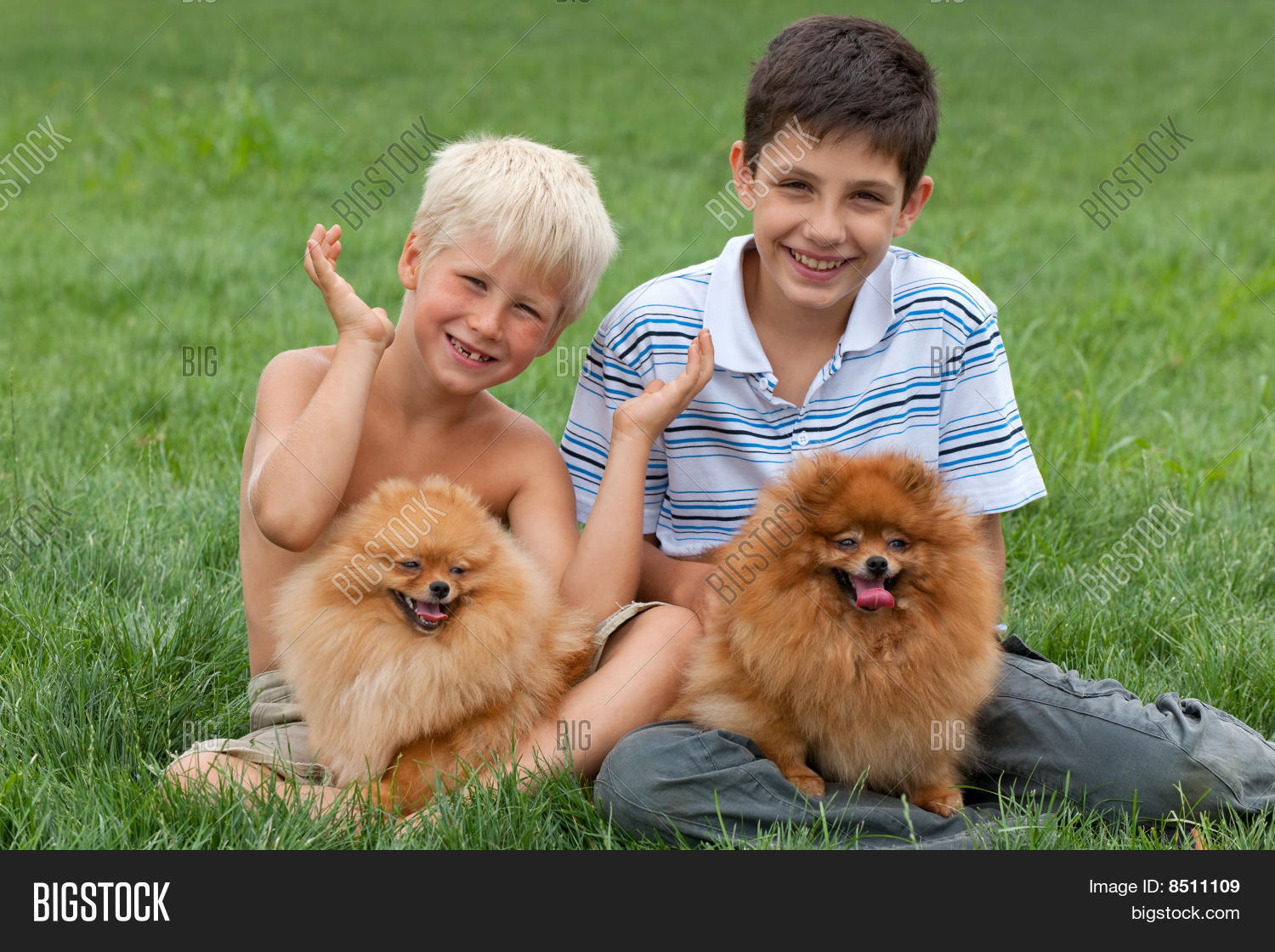 Two Boys Plus Two Pets Image & Photo (Free Trial) | Bigstock