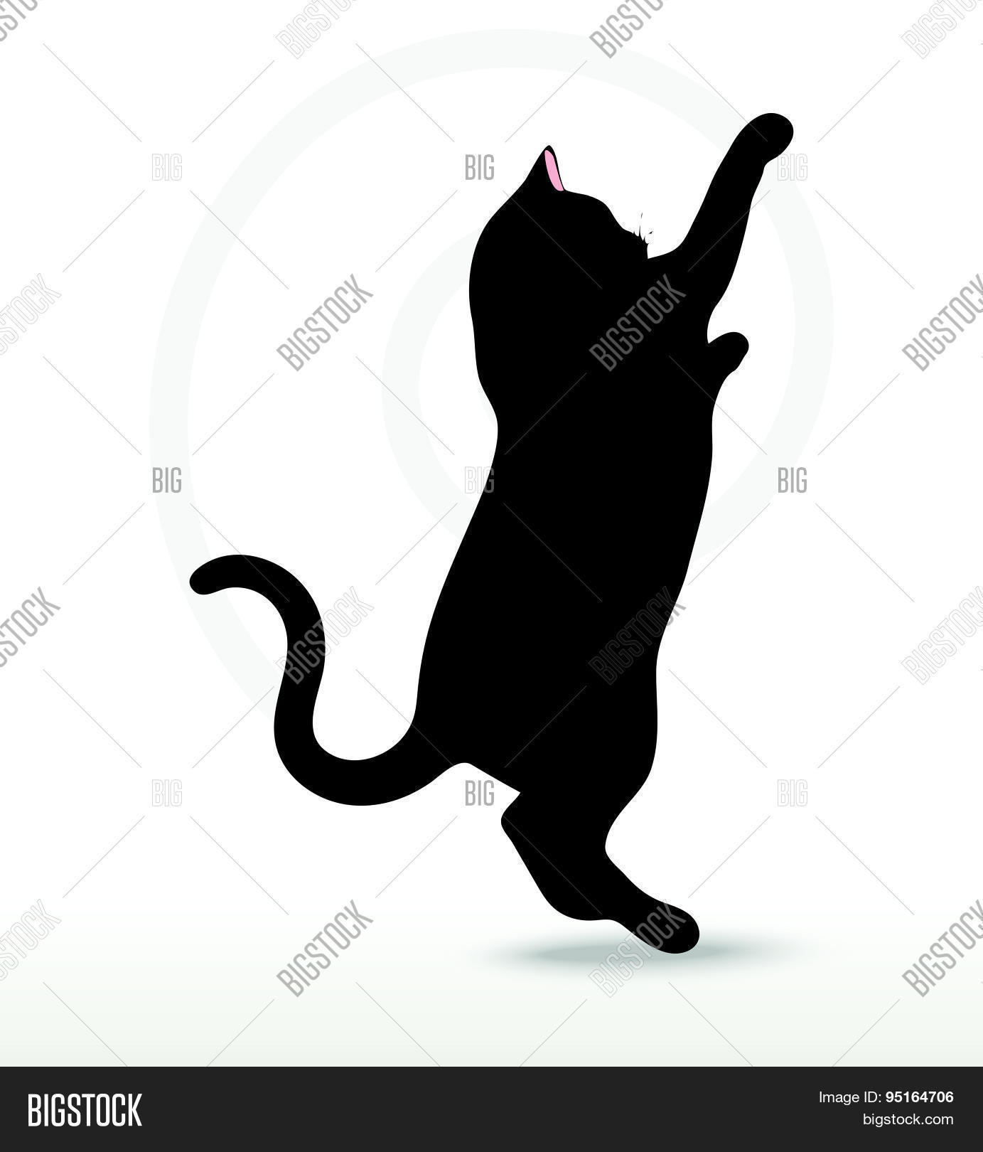 Cat Silhouette Reach Vector & Photo (Free Trial) | Bigstock