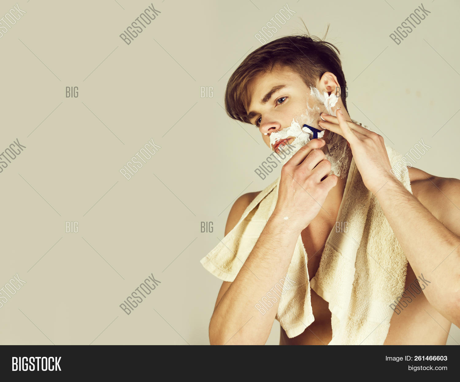 Shaving. Young Man Image & Photo (Free Trial) | Bigstock