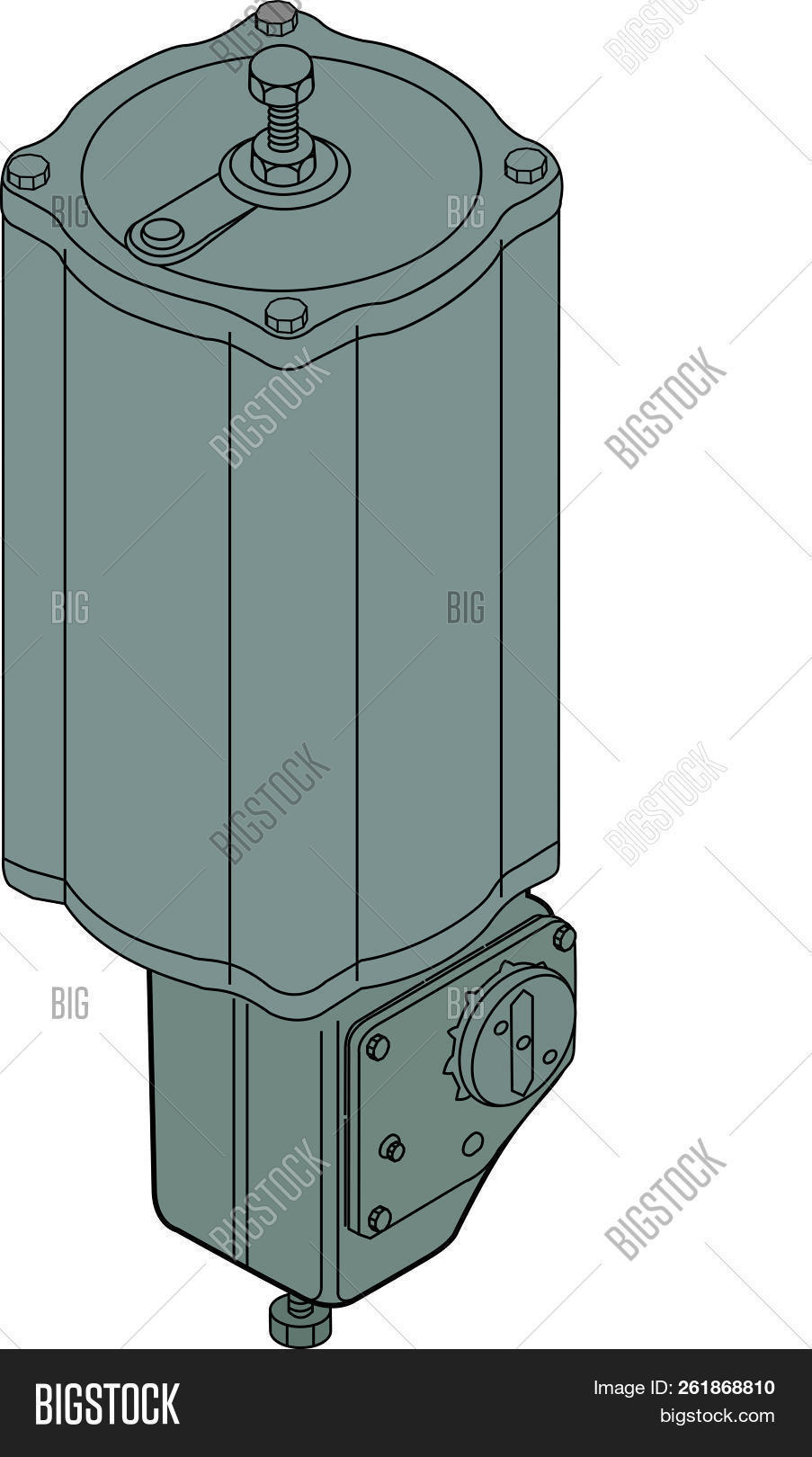 Pneumatic Cylinder Vector & Photo (Free Trial) | Bigstock