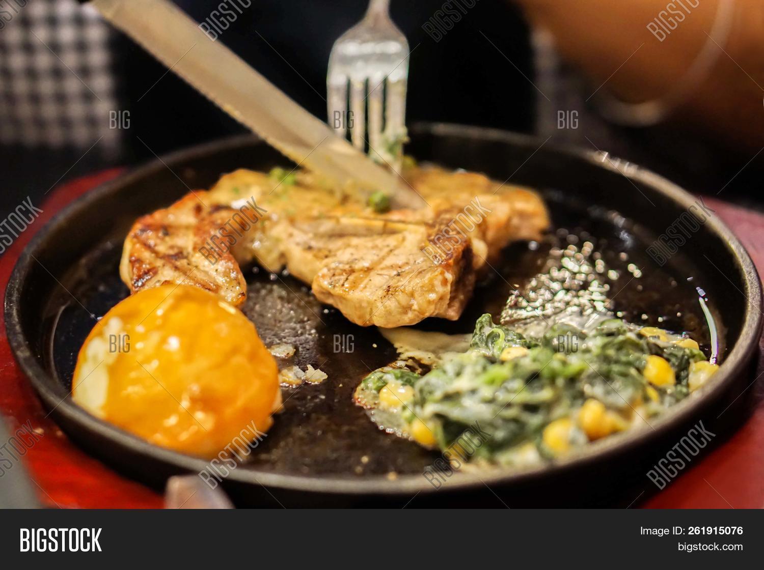 T-bone Pork Steak Mash Image & Photo (Free Trial) | Bigstock