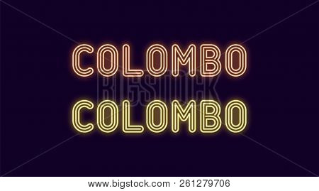 Neon Name Colombo Vector & Photo (Free Trial) | Bigstock