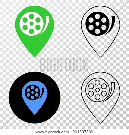 Movie Map Marker Eps Vector & Photo (Free Trial) | Bigstock