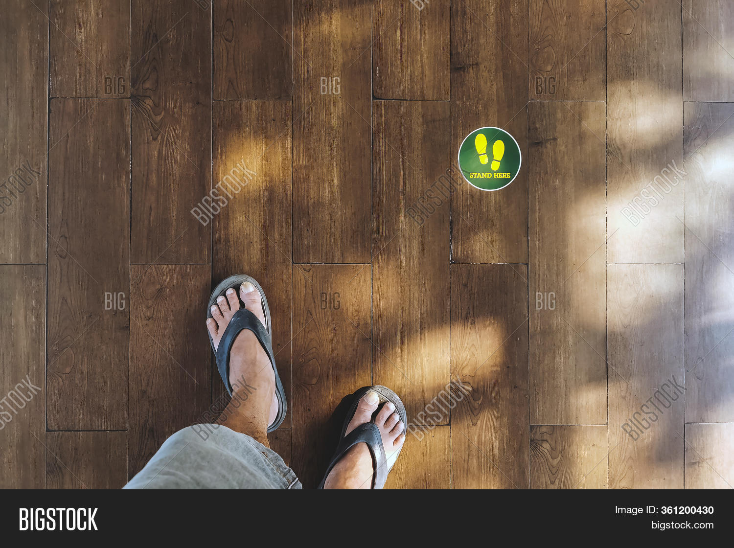 Stand Here Foot Sign Image & Photo (Free Trial) | Bigstock