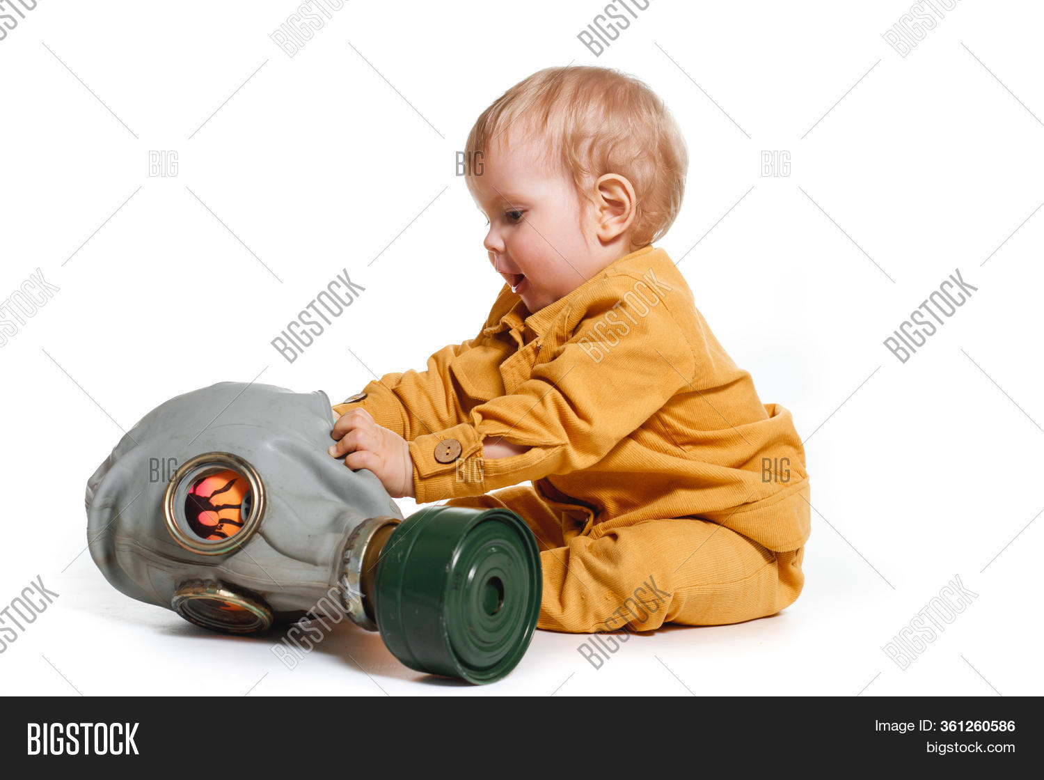 Little Boy Gas-mask Image & Photo (Free Trial) | Bigstock