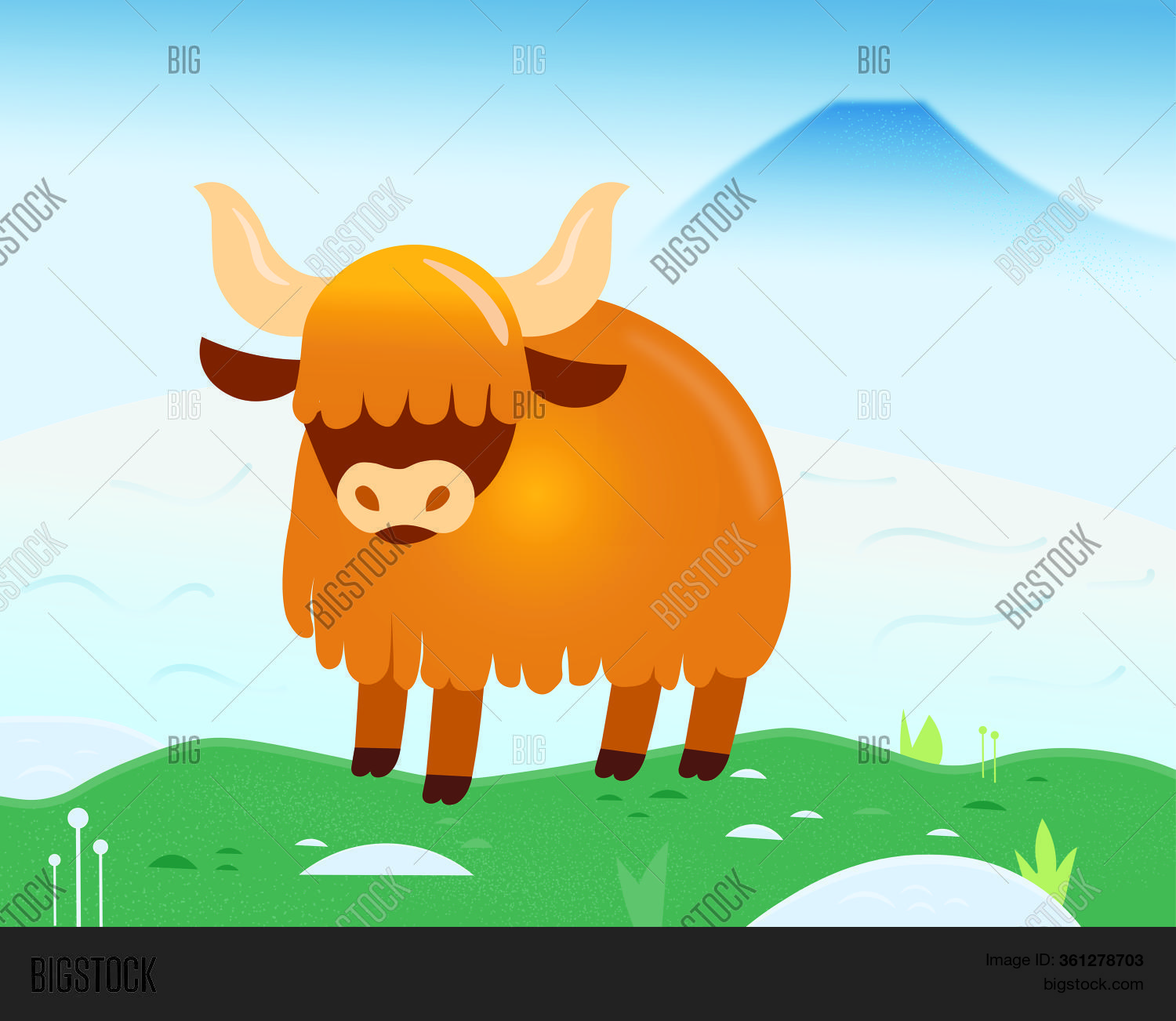 Cute Brown Ox Vector & Photo (Free Trial) | Bigstock