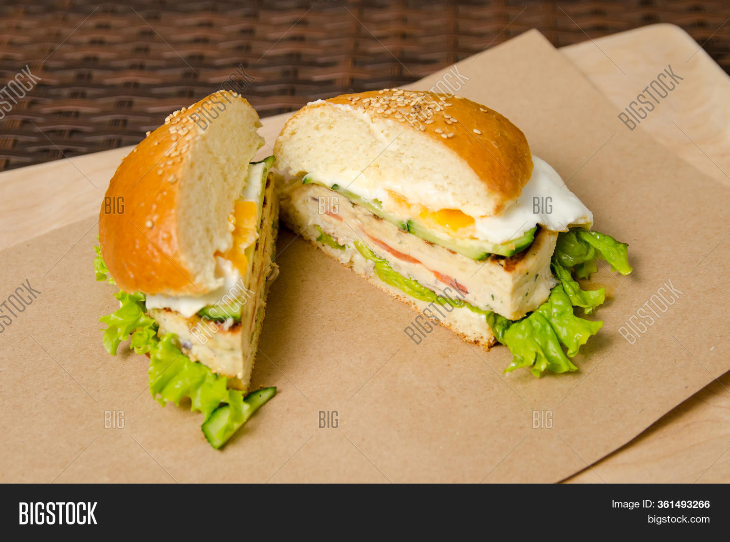 Cut Chicken Burger Image & Photo (Free Trial) | Bigstock