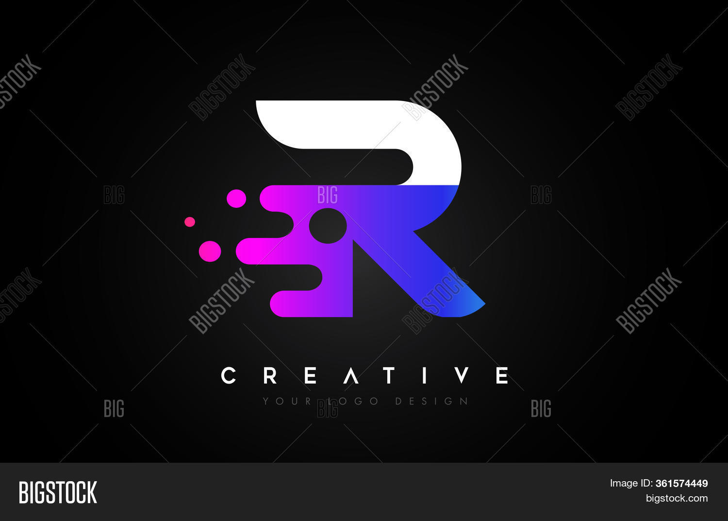 R Dots Letter Logo Vector & Photo (Free Trial) | Bigstock