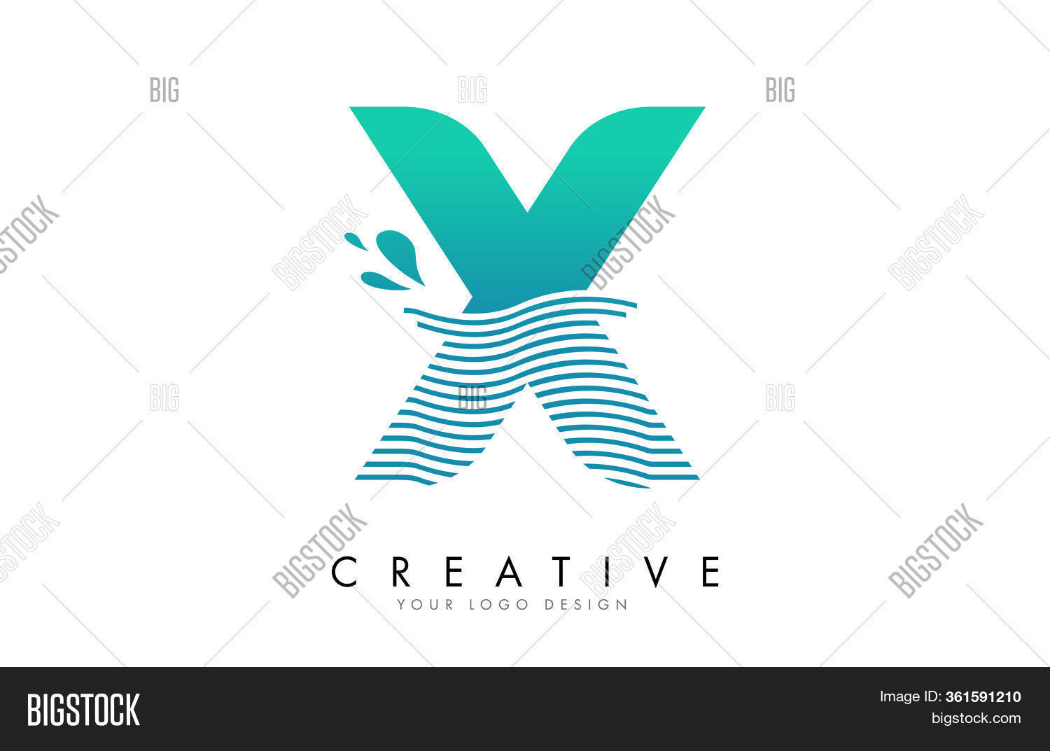 X Letter Logo Waves Vector & Photo (Free Trial) | Bigstock