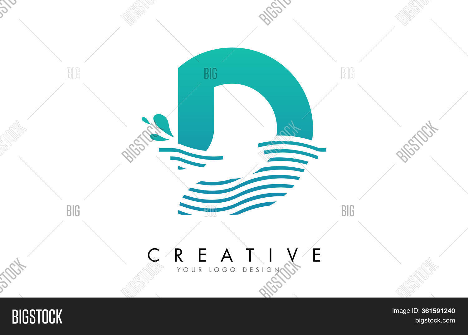 D Letter Logo Waves Vector & Photo (Free Trial) | Bigstock