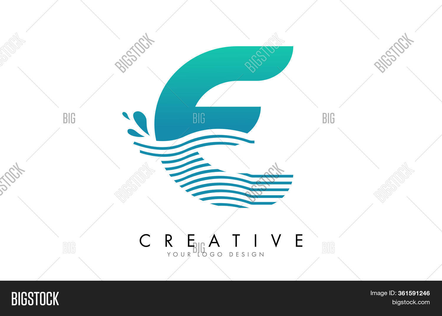 E Letter Logo Waves Vector & Photo (Free Trial) | Bigstock