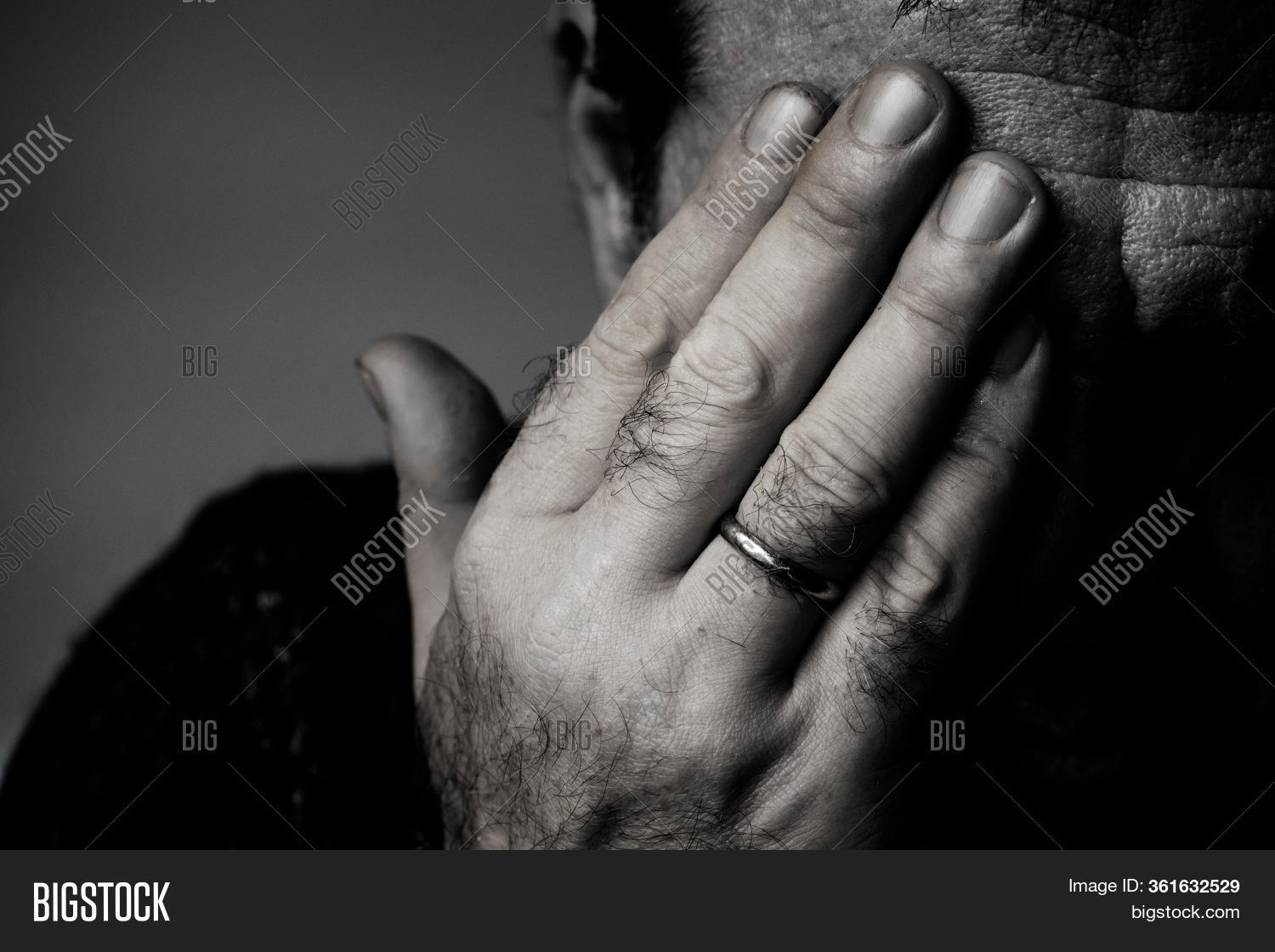 Sad Man Covered His Image & Photo (Free Trial) | Bigstock