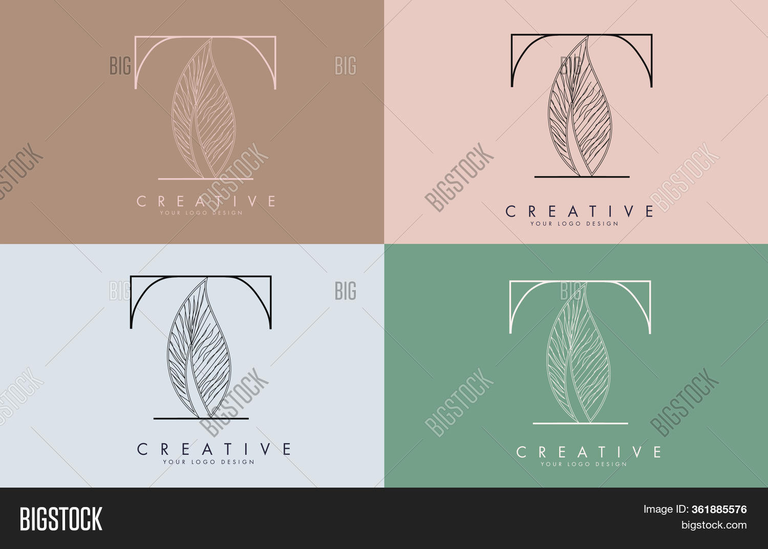 Outline Letter T Logo Vector & Photo (Free Trial) | Bigstock