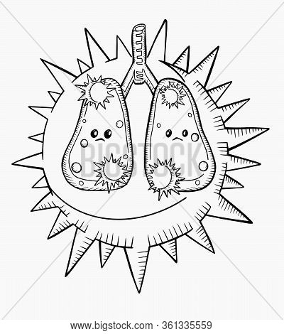Infected Sad Lungs Vector & Photo (Free Trial) | Bigstock