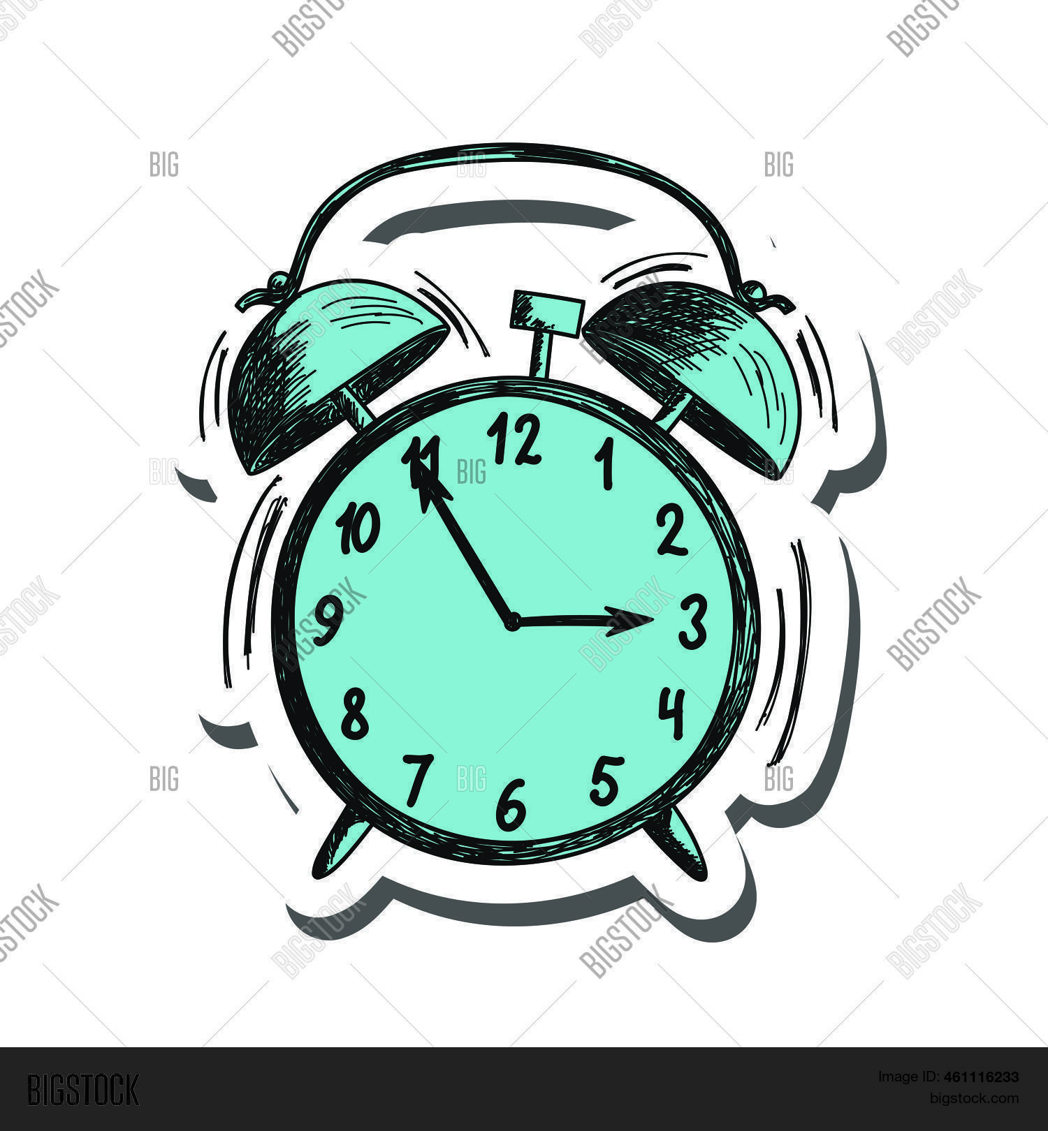 Alarm Clock Sticker Vector & Photo (Free Trial) | Bigstock
