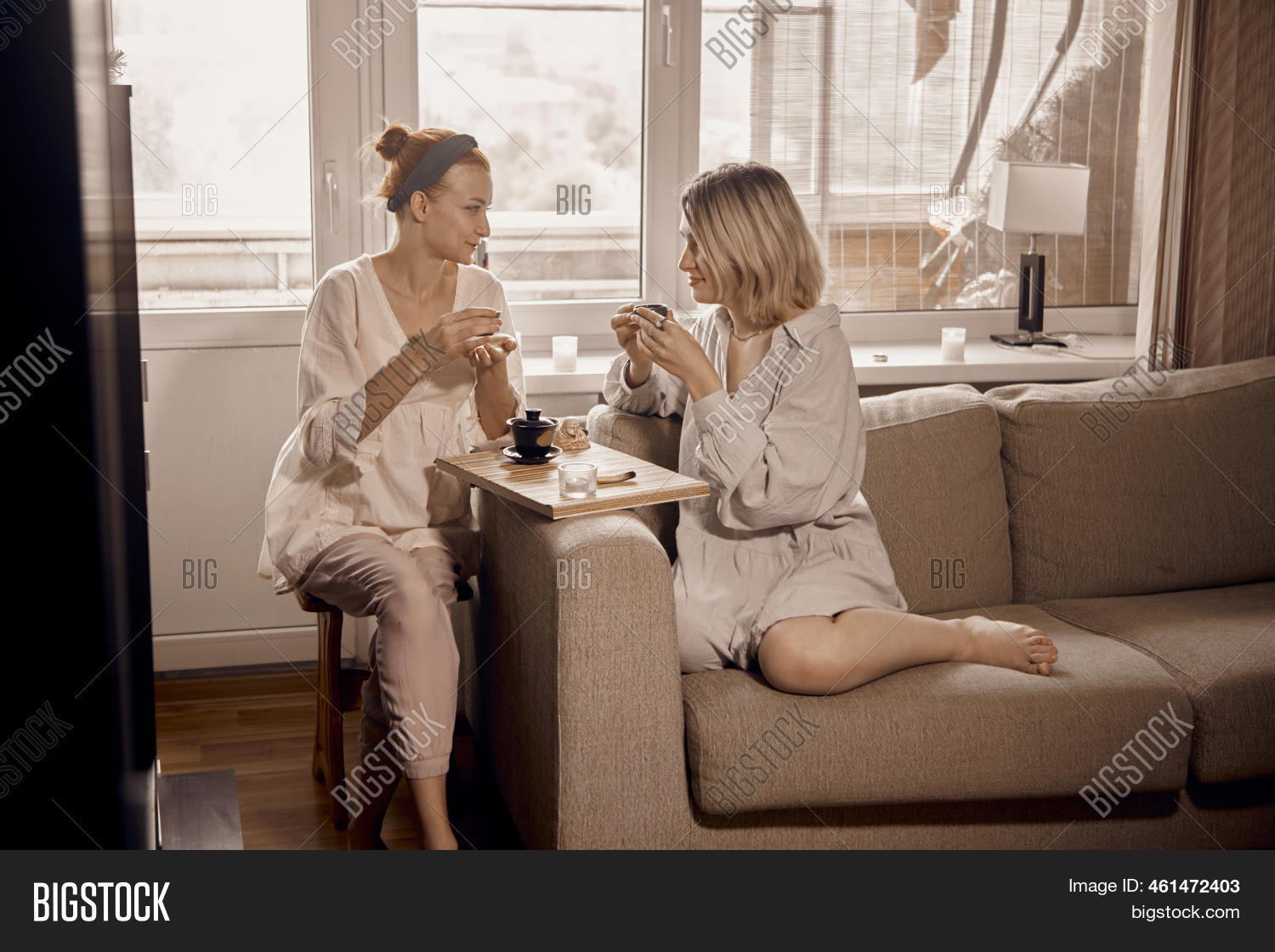 Two Women Drinking Tea Image & Photo (Free Trial) | Bigstock
