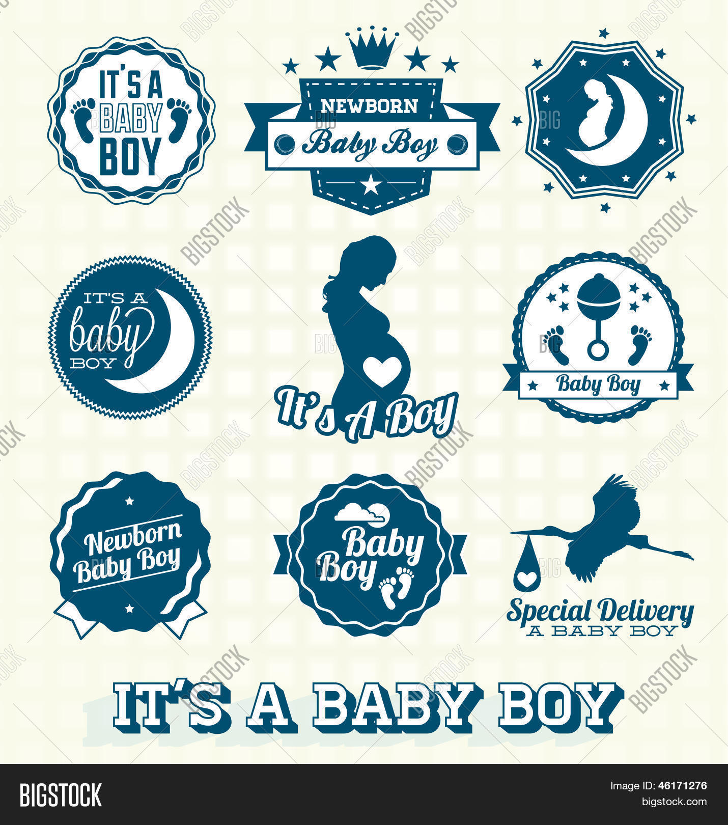 Baby Boy Labels Icons Vector & Photo (Free Trial) | Bigstock