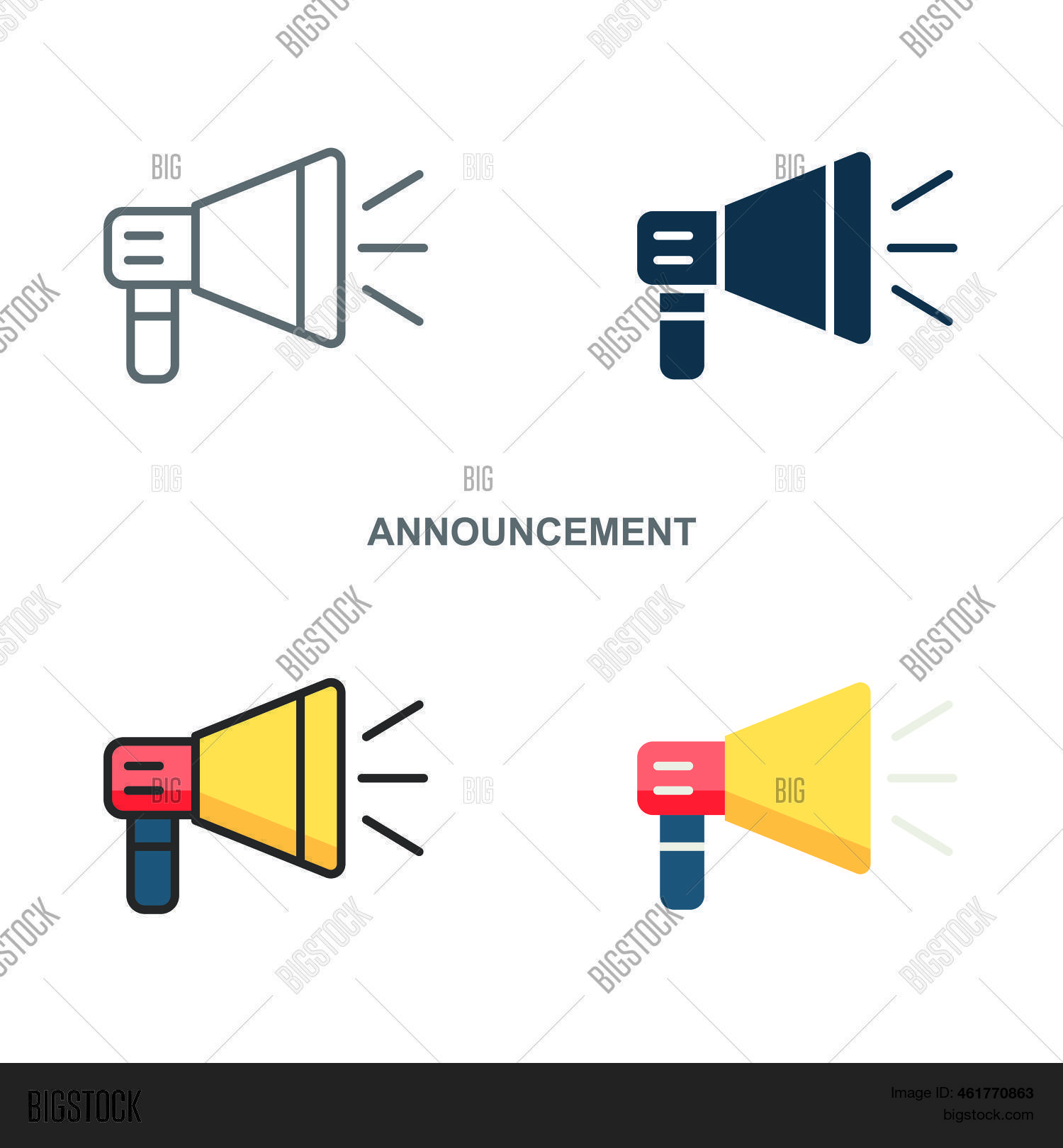 Announcement Icon Set Vector & Photo (Free Trial) | Bigstock