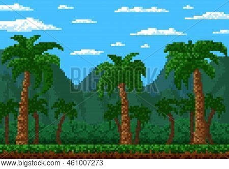 Jungle Forest 8 Bit Vektörü (Ücretsiz Deneme) | Bigstock