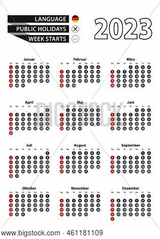 German Calendar 2023 Vector & Photo (Free Trial) | Bigstock