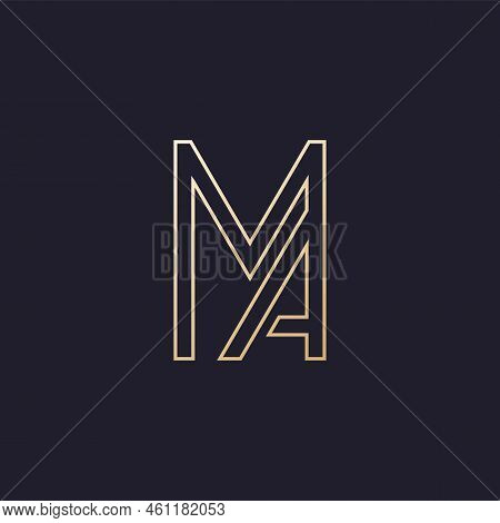 Ma Letters Logo, Line Vector & Photo (Free Trial) | Bigstock