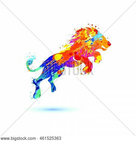 Jumping Lion Vector Vector & Photo (Free Trial) | Bigstock