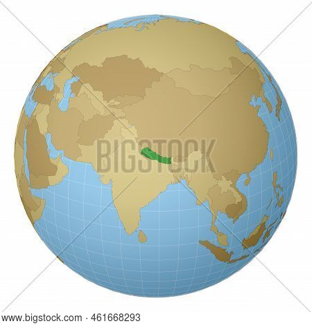 Globe Centered Nepal Vector & Photo (Free Trial) | Bigstock