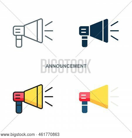 Announcement Icon Set Vector & Photo (Free Trial) | Bigstock