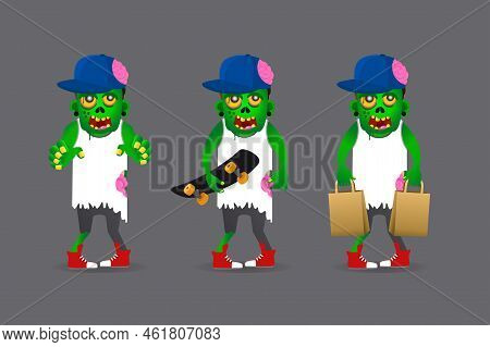 Zombie Young Boy Set Vector & Photo (Free Trial) | Bigstock