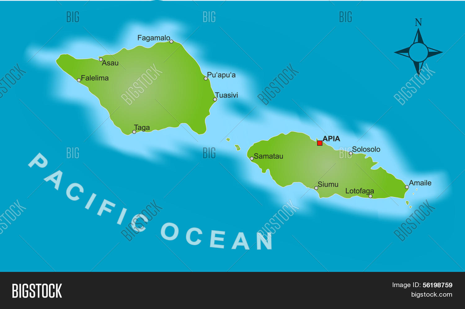 Stylized Map Samoa Image & Photo (Free Trial) | Bigstock