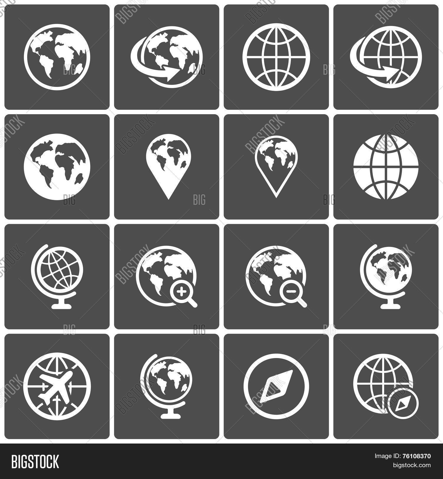 Globe Icon Pack On Vector & Photo (Free Trial) | Bigstock