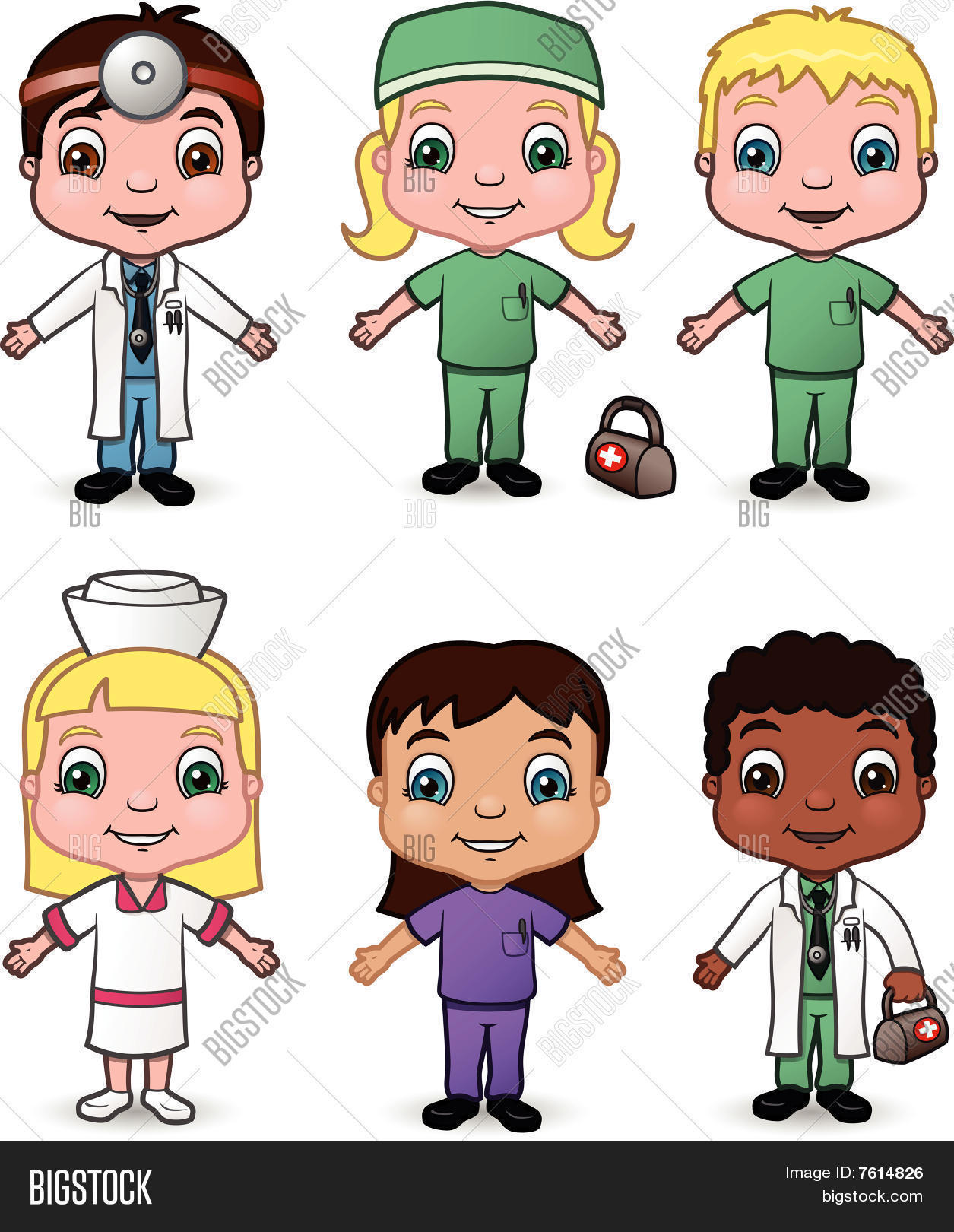 Doctor Nurse Children Vector & Photo (Free Trial) | Bigstock