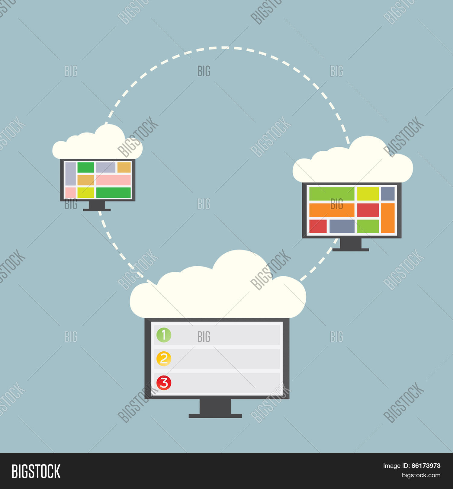 Three Computer Clouds Vector & Photo (Free Trial) | Bigstock