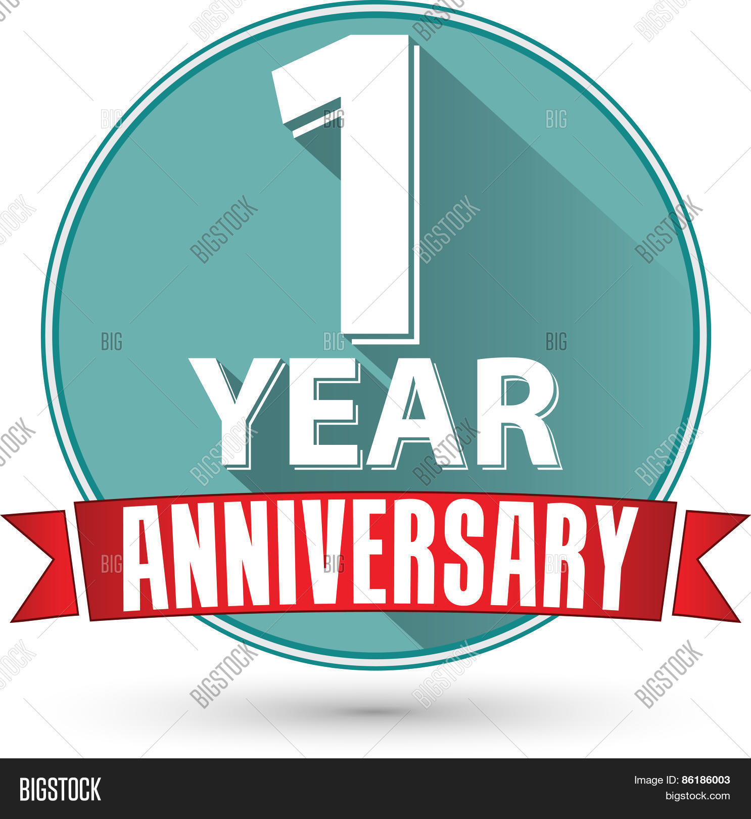 Flat Design 1 Year Vector & Photo (Free Trial) | Bigstock