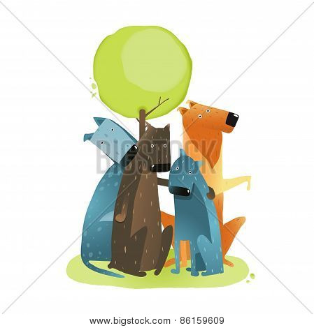 Dog Under Tree Images, Illustrations & Vectors (Free) - Bigstock