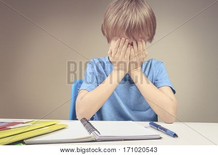 Tired Sad Child Doing Image & Photo (Free Trial) | Bigstock
